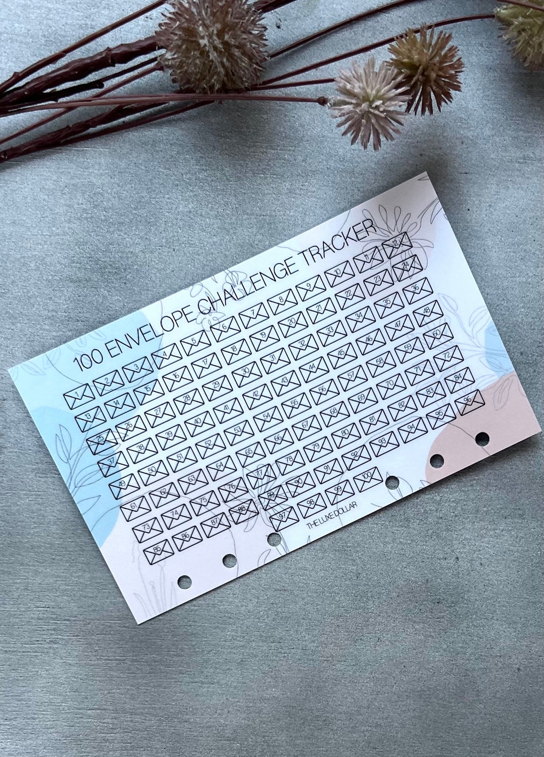 100 Envelope Challenge Tracker Savings Tracker Laminated Tracker ...