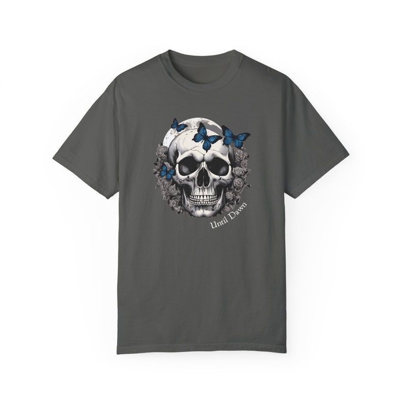 Until Dawn Skull Full Moon Butterfly Video Game Unisex Garment-dyed T ...