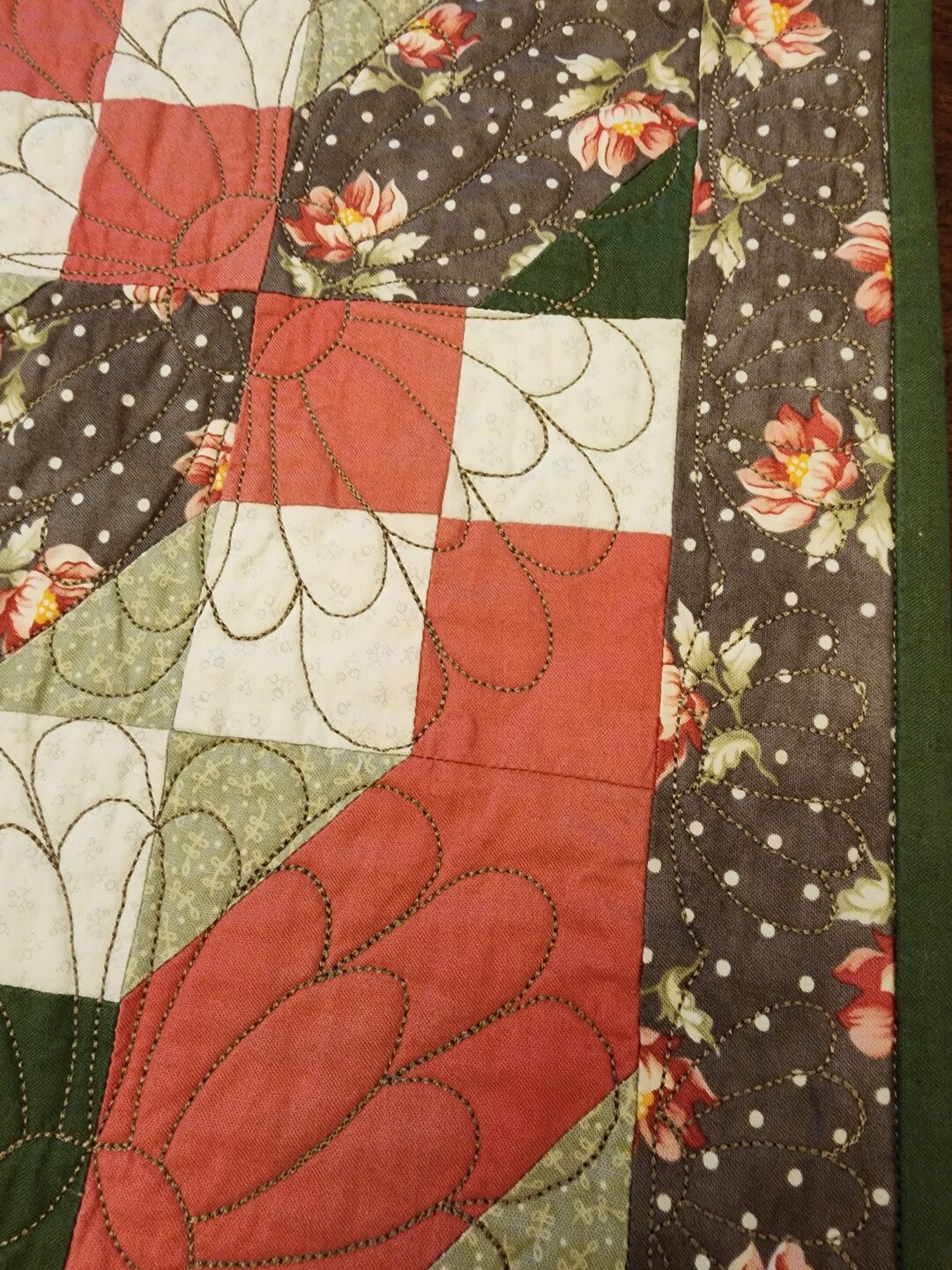 Quilted Throw Lap Quilt Flower Garden Quilt Quilted Bed Topper Blankets ...