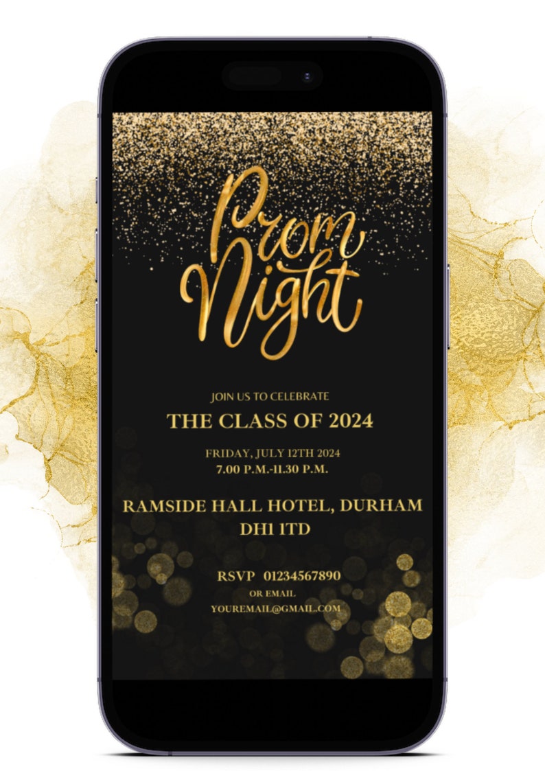 Digital Prom Invite, Prom Invitation, Digital Download, Editable Prom ...