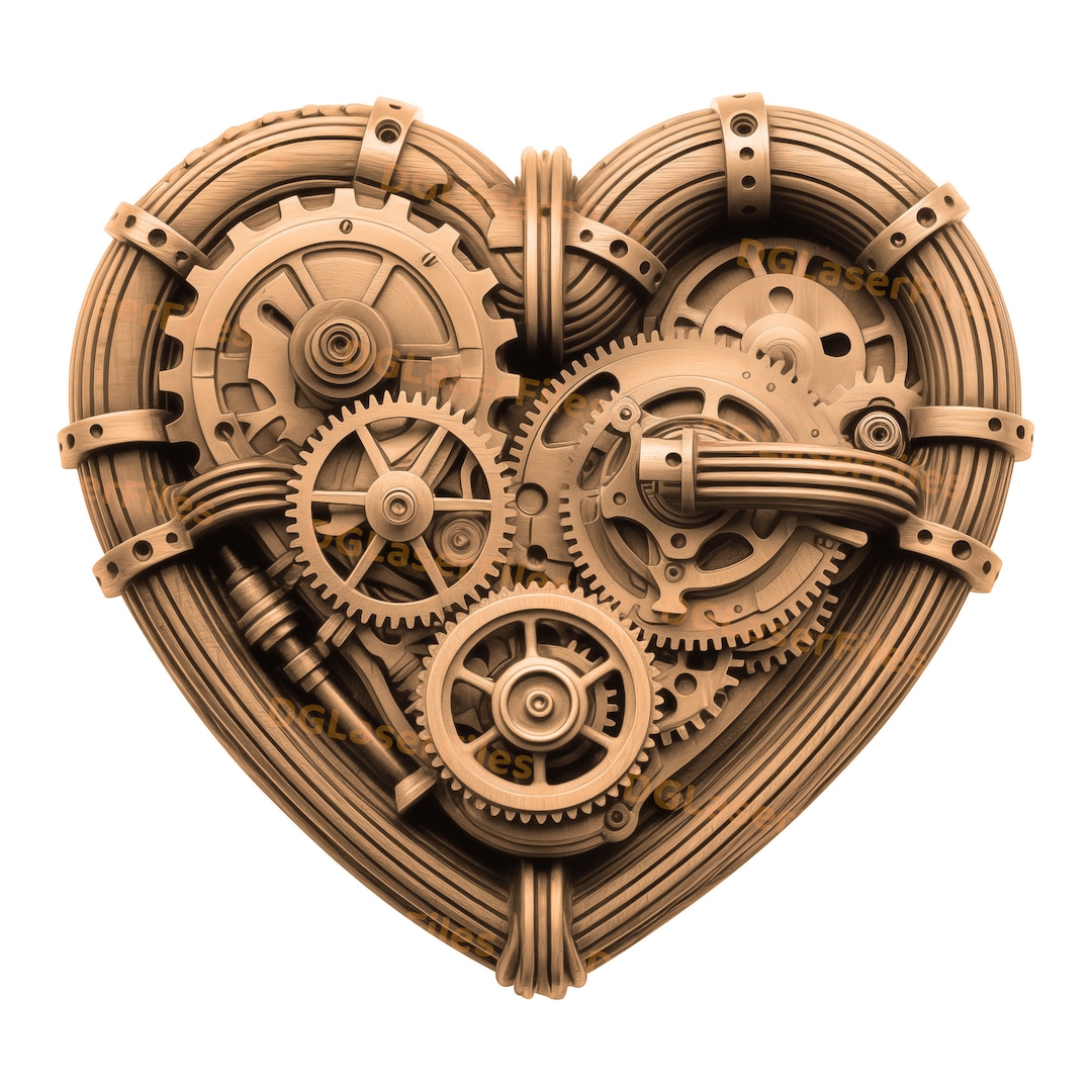 Steampunk | Heart | Wedding | Valentine’s Day | Laser Burn | Engrave ...