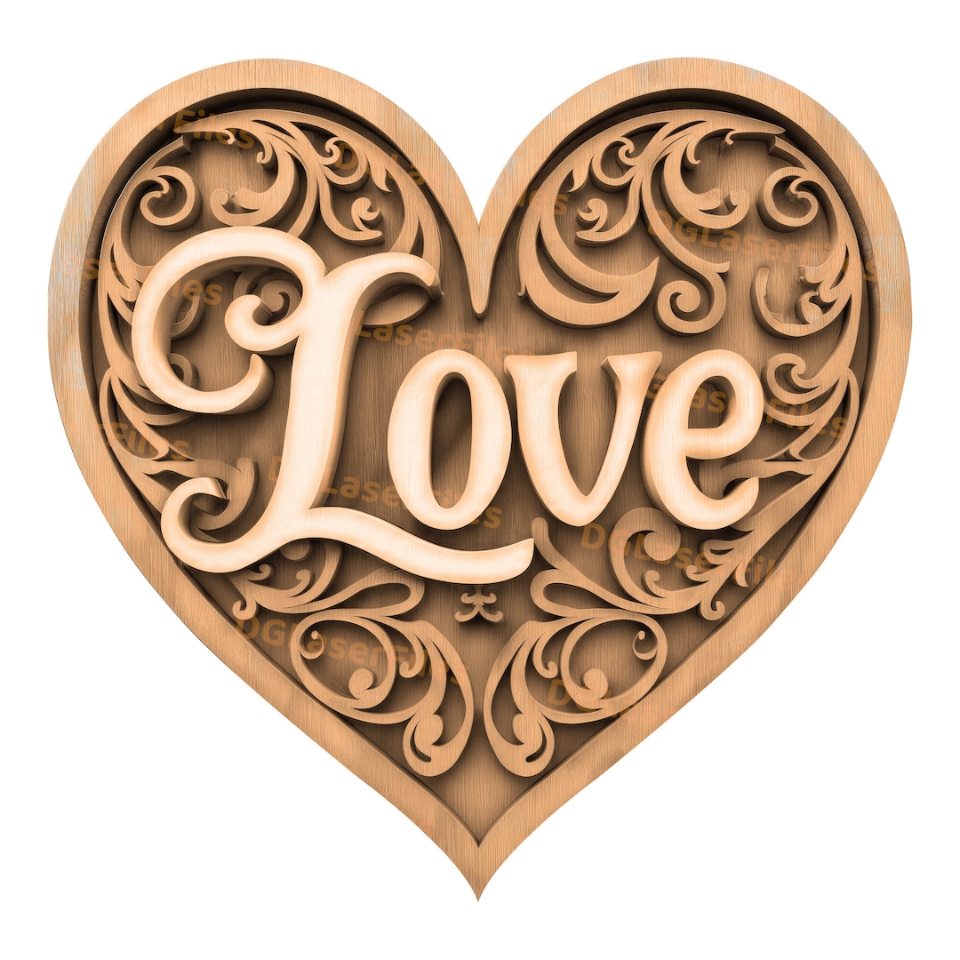 Love | Heart | Greeting | Wedding | Valentine’s Day | Laser Burn ...