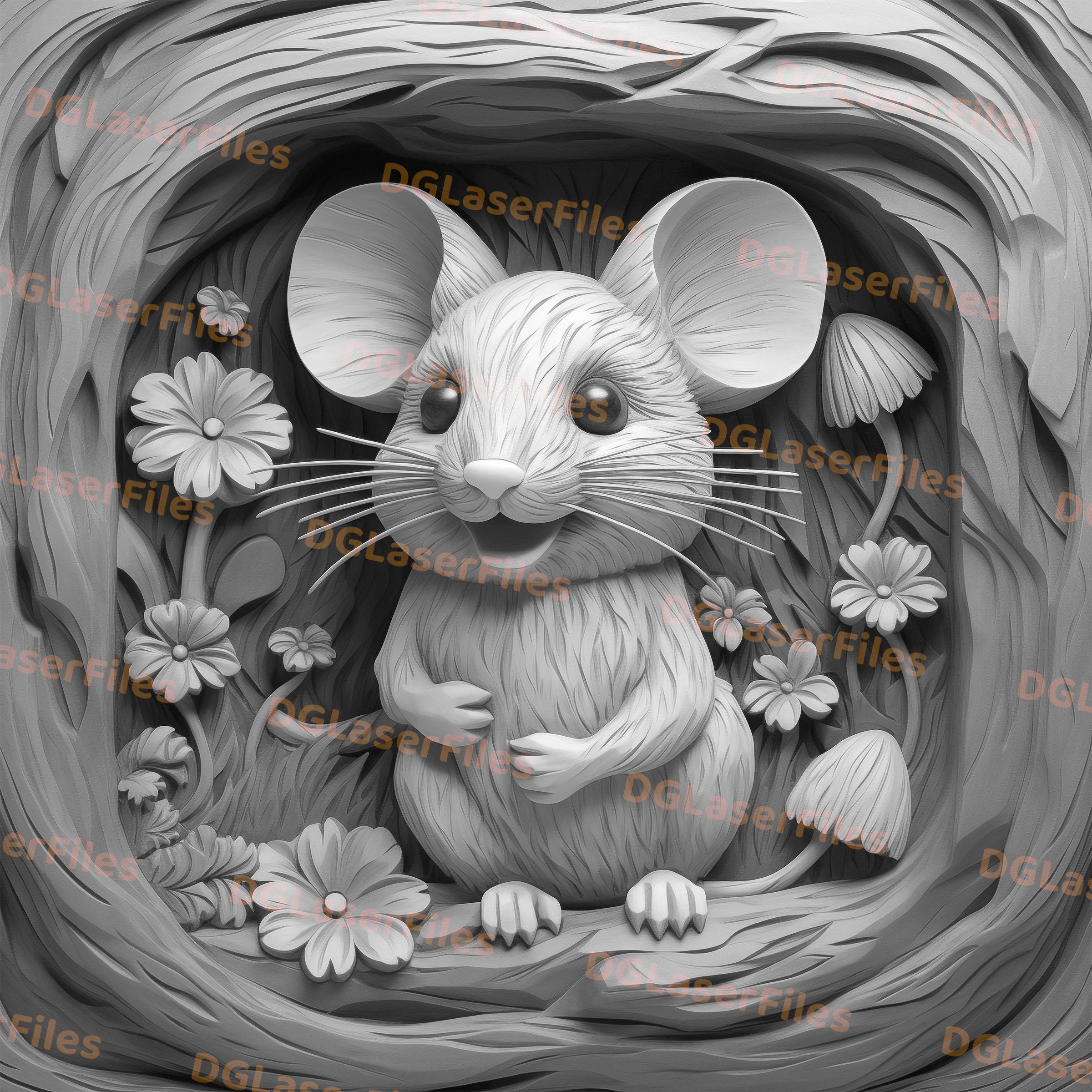 Laser Engraving File | 3D Illusion | PNG for Engraving | Glowforge ...