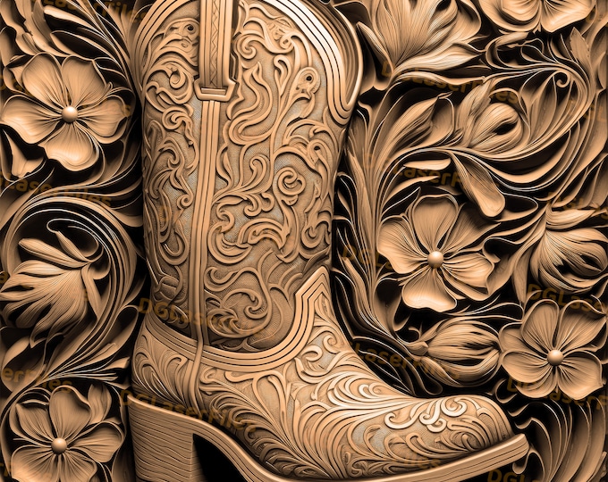 Cowgirl Boot and Hat PNG, Laser Burn Wood Design, Western Engraving ...