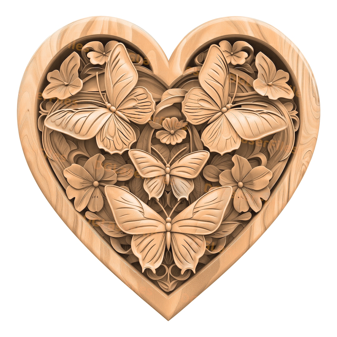 Butterflies | Love | Heart | Wedding | Valentine’s Day | Laser Burn ...