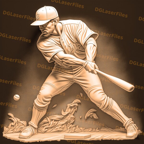 Baseball Player Laser Engraving File - Etsy