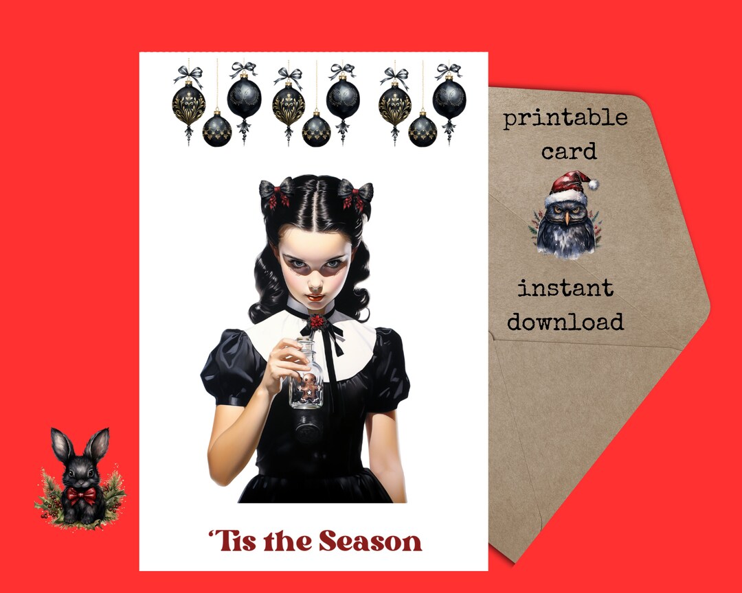 Christmas Gothic Card | Creepmas Printable | Xmas Spooky Card | 5x7 ...