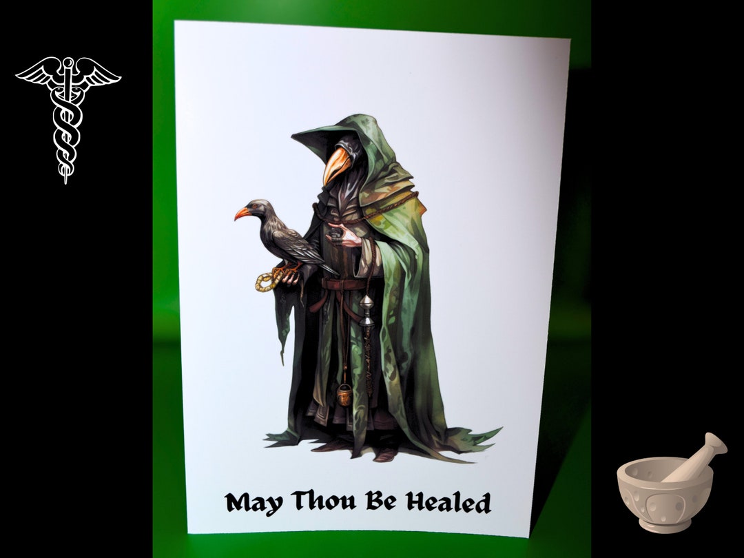 Plague Doctor Get Well Soon Card | May Thou Be Healed Card | Plague ...