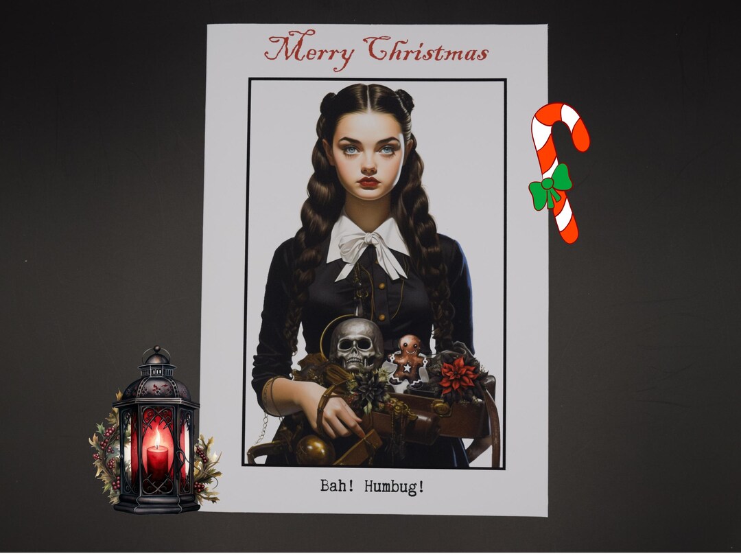Christmas Gothic Card | Xmas Spooky Goth Card | Creepmas Dark Greeting ...