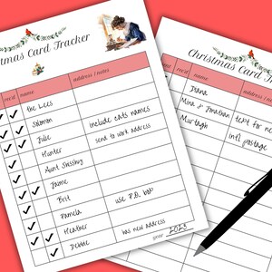 Christmas Card List | Holiday Card List | Greeting Card Tracker | Cards ...