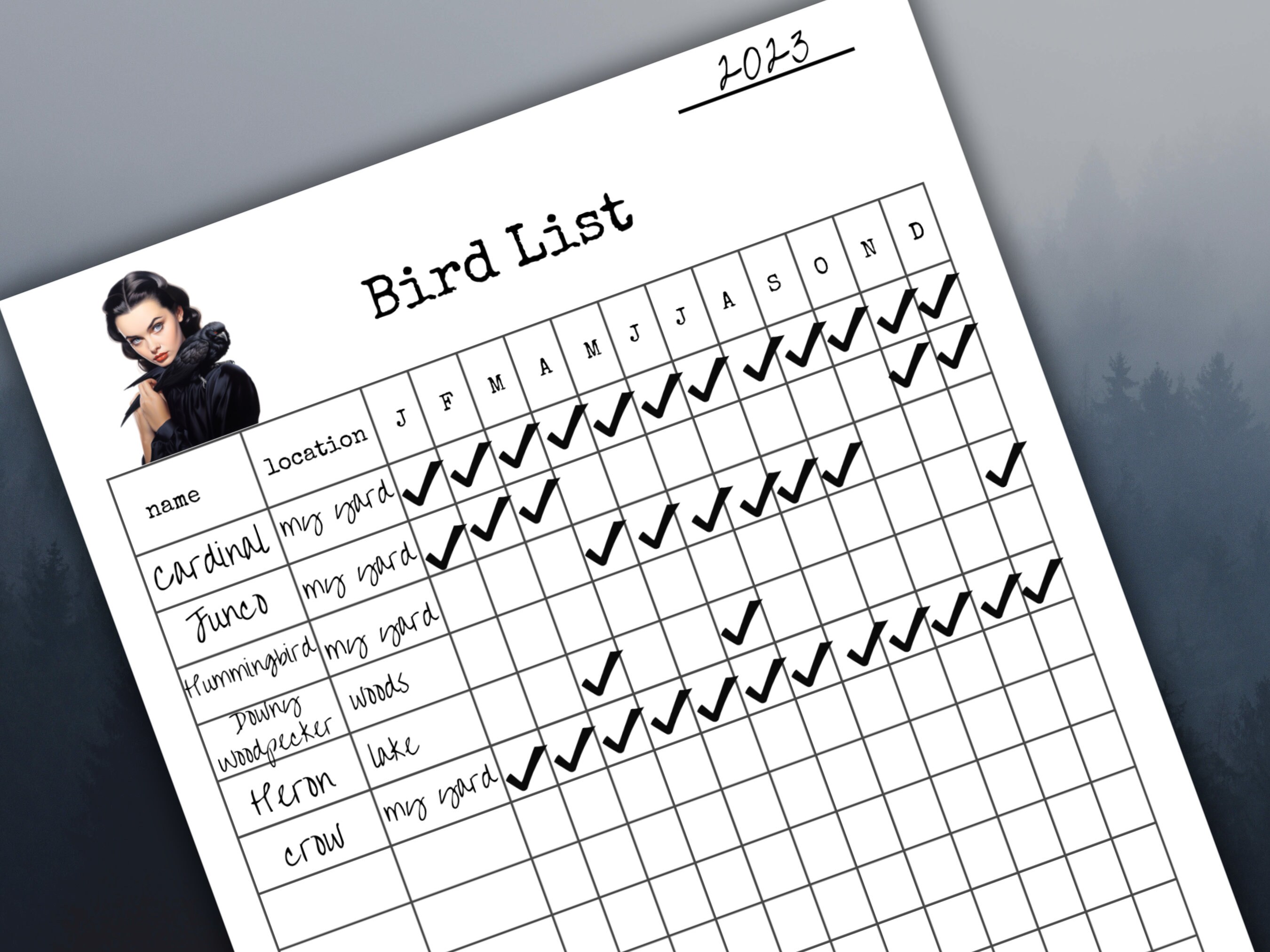 Printable Bird List Tracker | Bird Log Journal | Nature Notebook ...