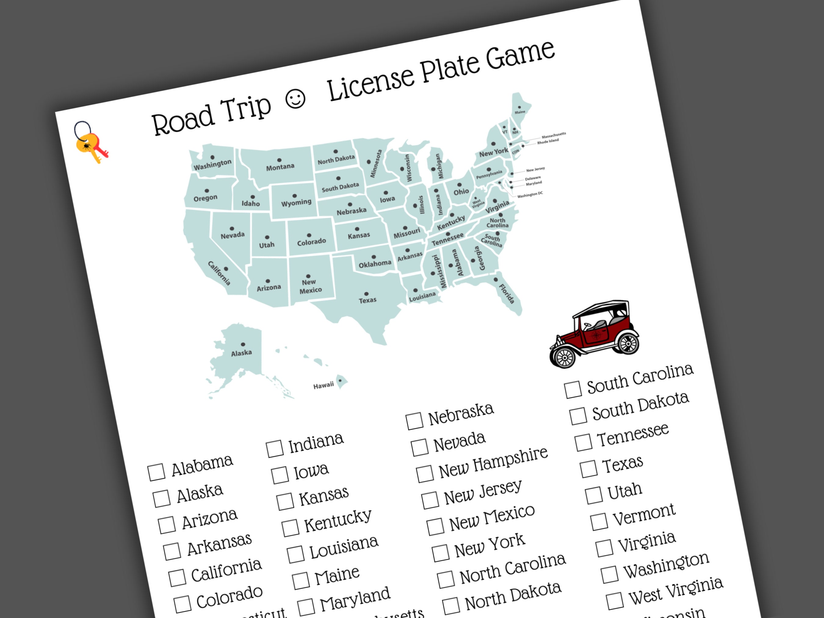 Printable License Plate Game | Car Game | Kids Road Trip Fun | Car Tag ...