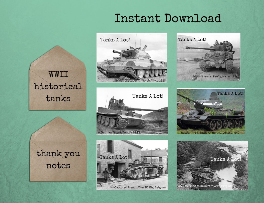 Tanks A Lot Thanks A Lot Tank Thank You Card Instant Download Digital ...