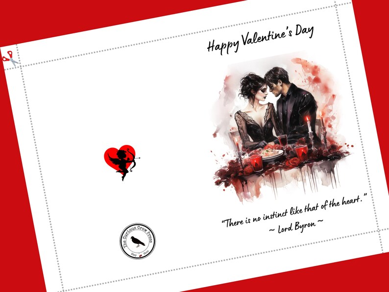 Goth Couple Valentines Day Printable Card | Lord Byron Quote | Gothic ...
