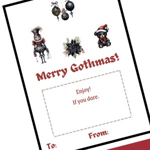 Christmas Gothic Gift Card Holder | Gothmas Creepmas Printable | Xmas ...