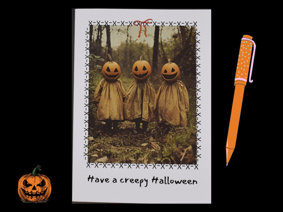 Creepy Children Halloween Greeting Card | Vintage Halloween Spooky ...