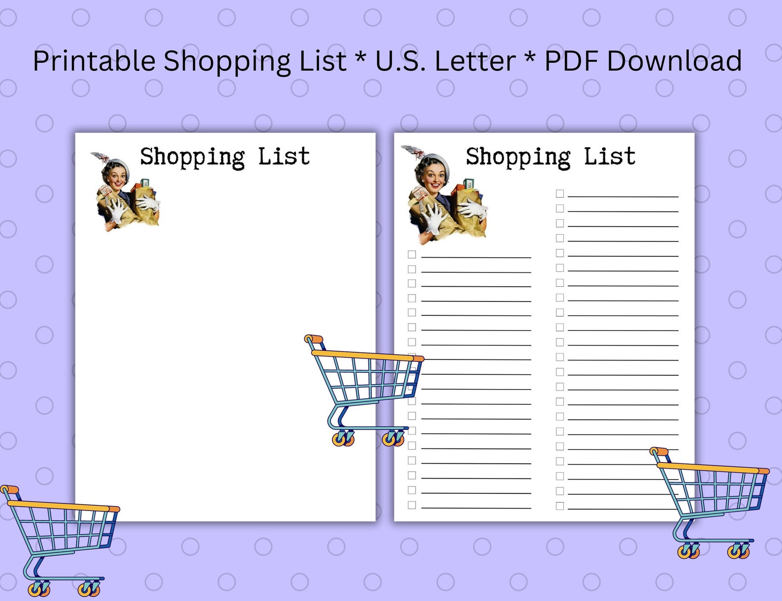 Printable Shopping List | Printable Grocery List | Vintage Printable ...