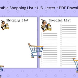 Printable Shopping List | Printable Grocery List | Vintage Printable ...