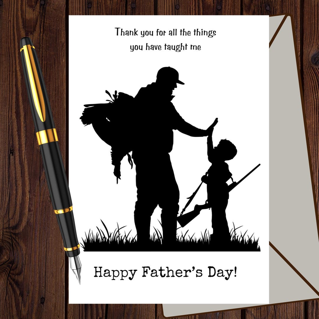 Father Son Turkey Hunting Fathers Day Firearms Printable Gun Card From ...