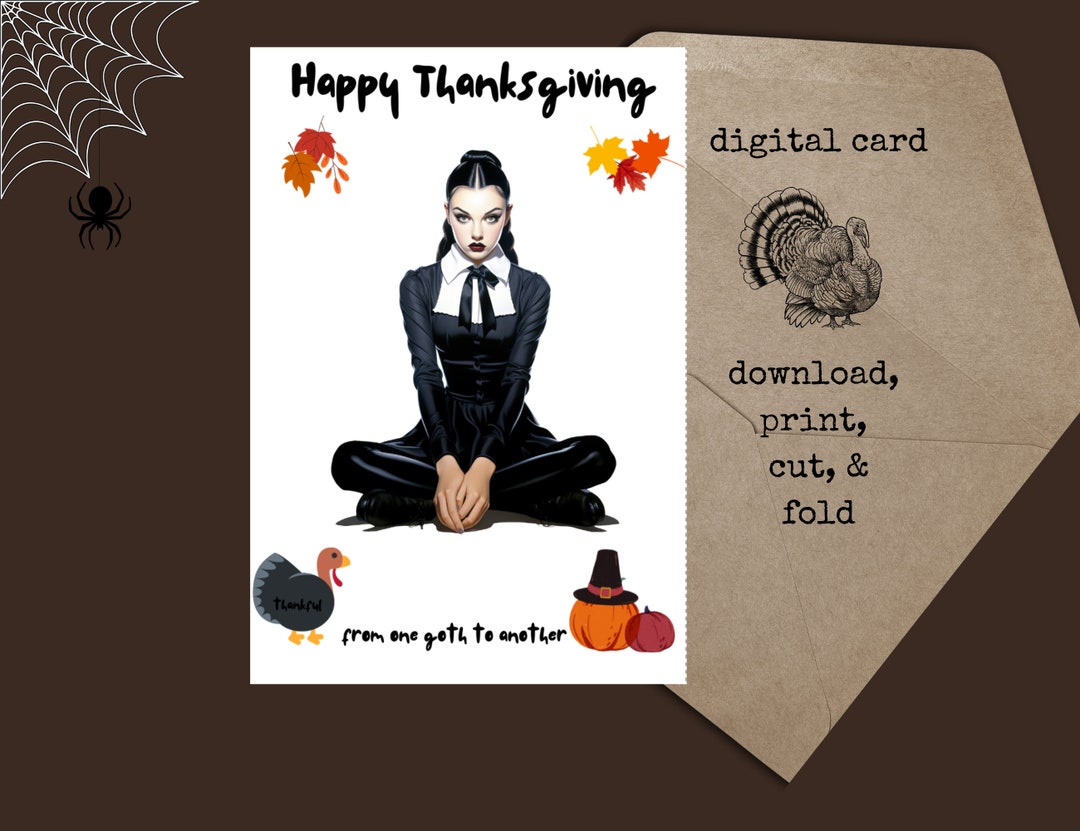 Printable Thanksgiving Gothic Card | Dark Thanksgiving | Friend Spooky ...