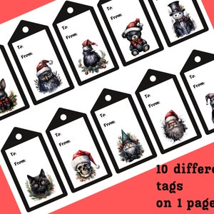 Gothic Christmas Gift Tags | Spooky Xmas Tags | Dark Christmas Gift Tag ...