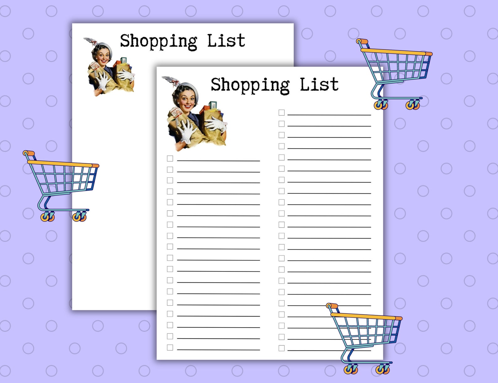 Printable Shopping List | Printable Grocery List | Vintage Printable ...