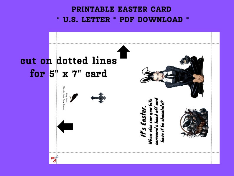 Goth Girl Easter Printable Card | Gothic Happy Easter Instant Card ...