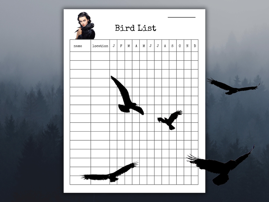 Printable Bird List Tracker | Bird Log Journal | Nature Notebook ...