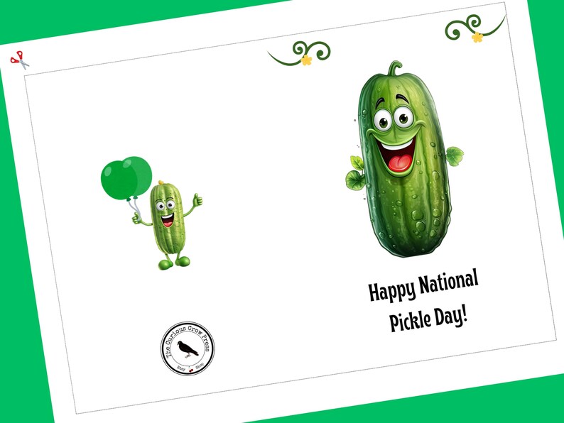 National Pickle Day PRINTABLE Card | Happy Pickled Greeting Card ...
