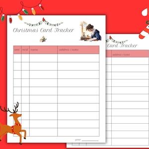 Christmas Card List | Holiday Card List | Greeting Card Tracker | Cards ...