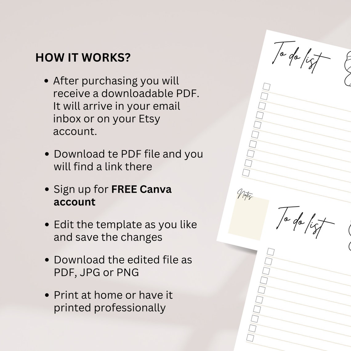 Editable To-do List Template Printable Daily to Do List Time Management ...