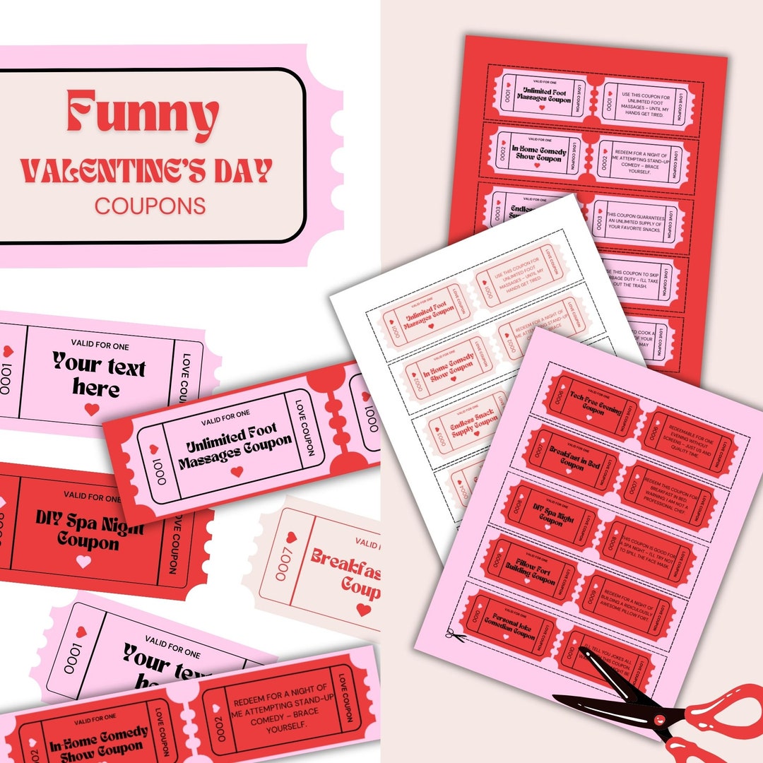 Funny Customizable Love Coupons | Printable Valentines Day Coupons ...