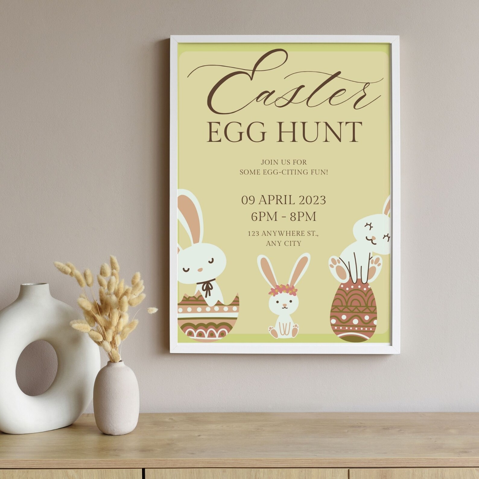 Editable Easter Egg Hunt Flyer Template, Easter Bunny Flyer, Egg Hunt ...