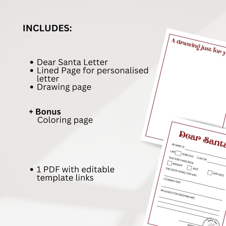 Printable Letter to Santa and Activity Bundle - A Festive Treat for ...