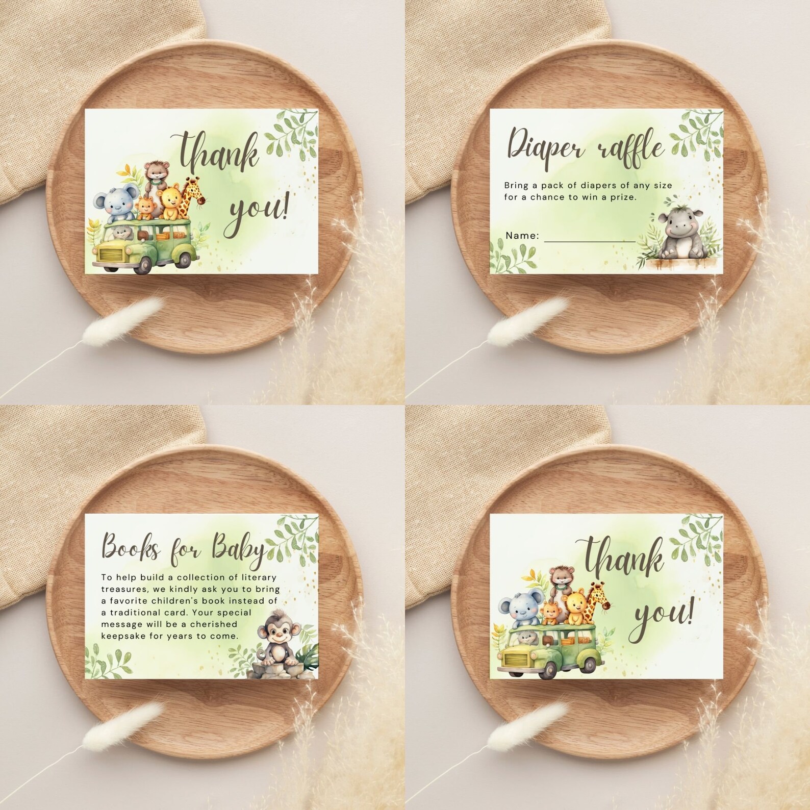 Jungle Adventure Baby Shower Invitation Bundle, Adventure Awaits Baby ...