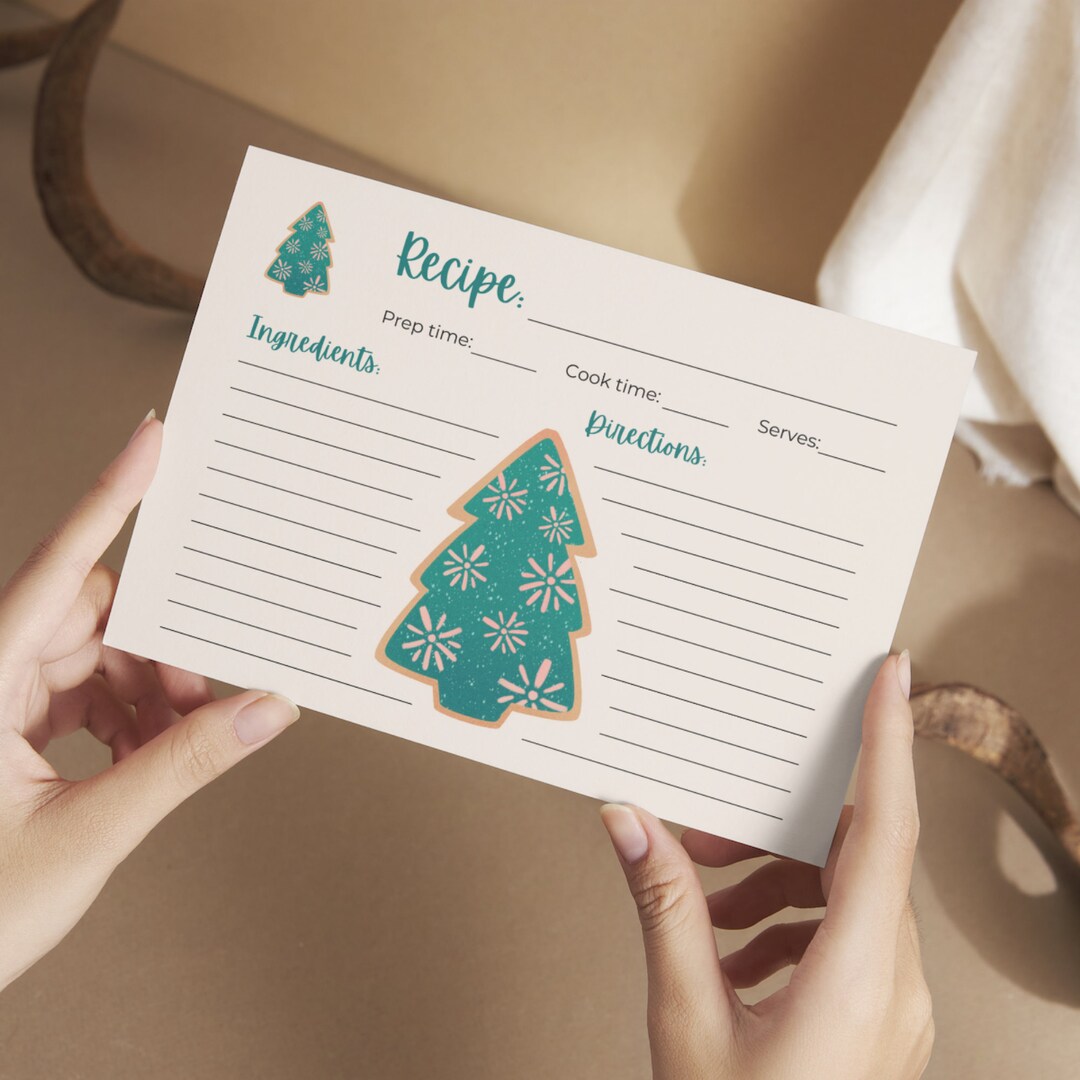 Holiday Recipe Card Template | Custom Recipe Card | Printable Christmas ...