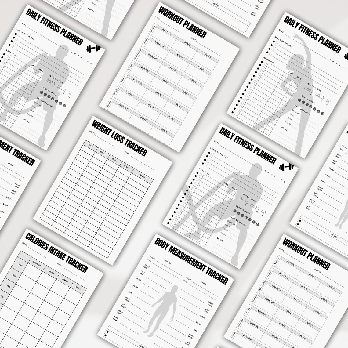 Complete Fitness Planner Bundle for Women and Men Printable Fitness ...