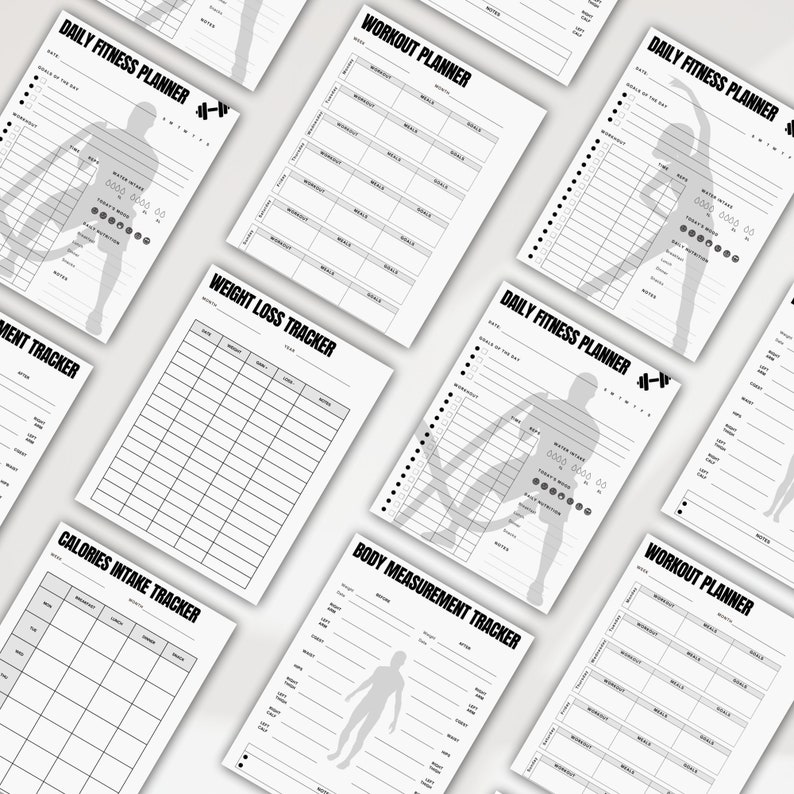 Complete Fitness Planner Bundle for Women and Men | Printable Fitness ...