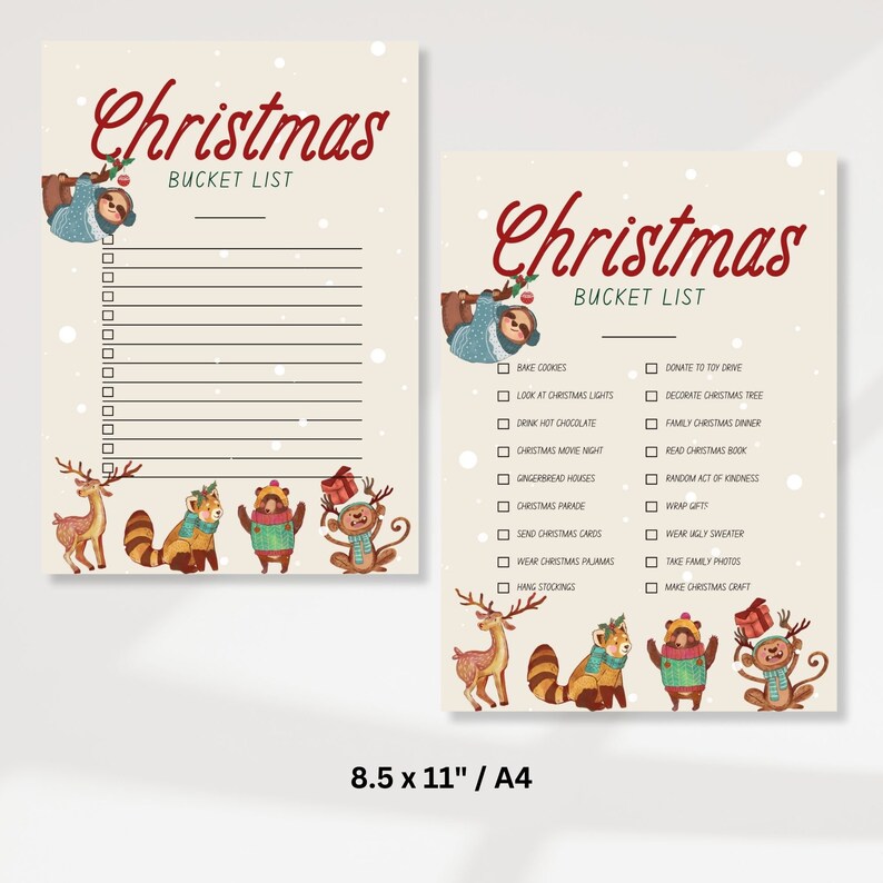 Christmas Bucket List | Printable Holiday Bucket List | Christmas Check ...