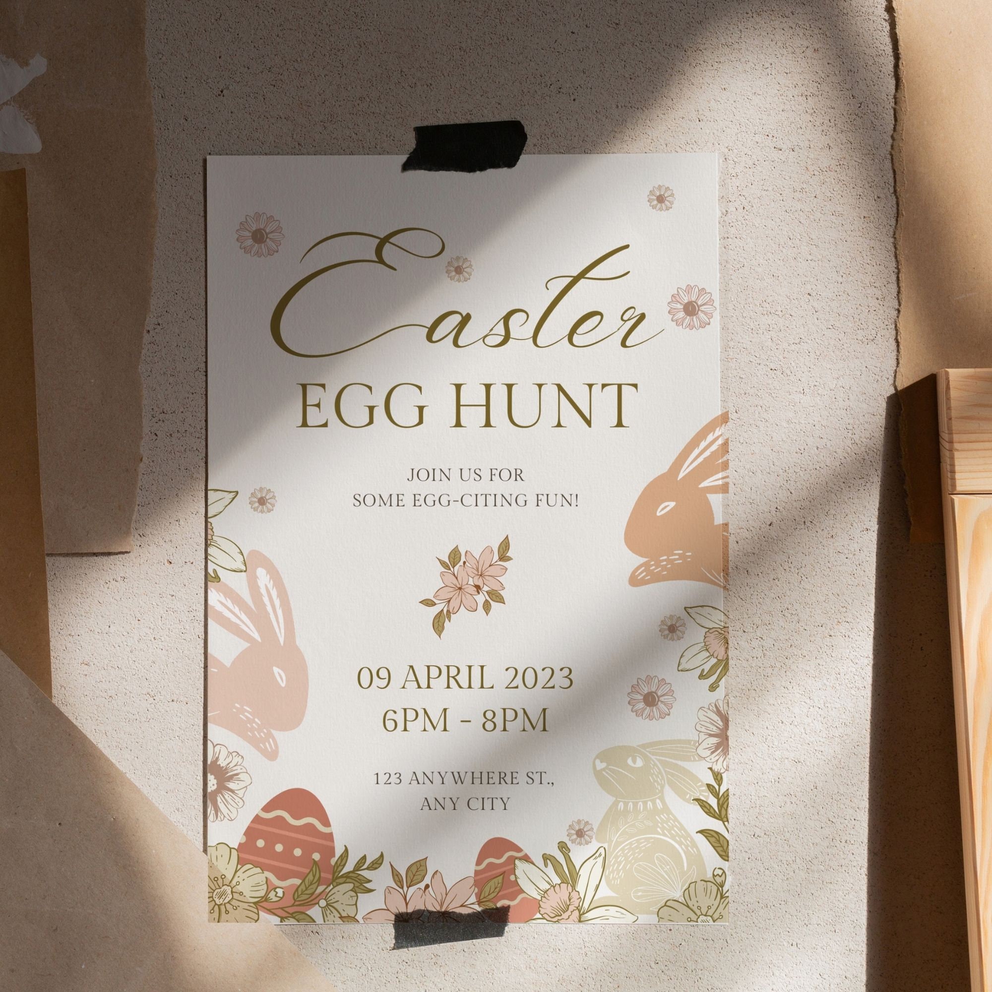 Editable Easter Egg Hunt Flyer Template, Easter Egg Hunt Invitation ...