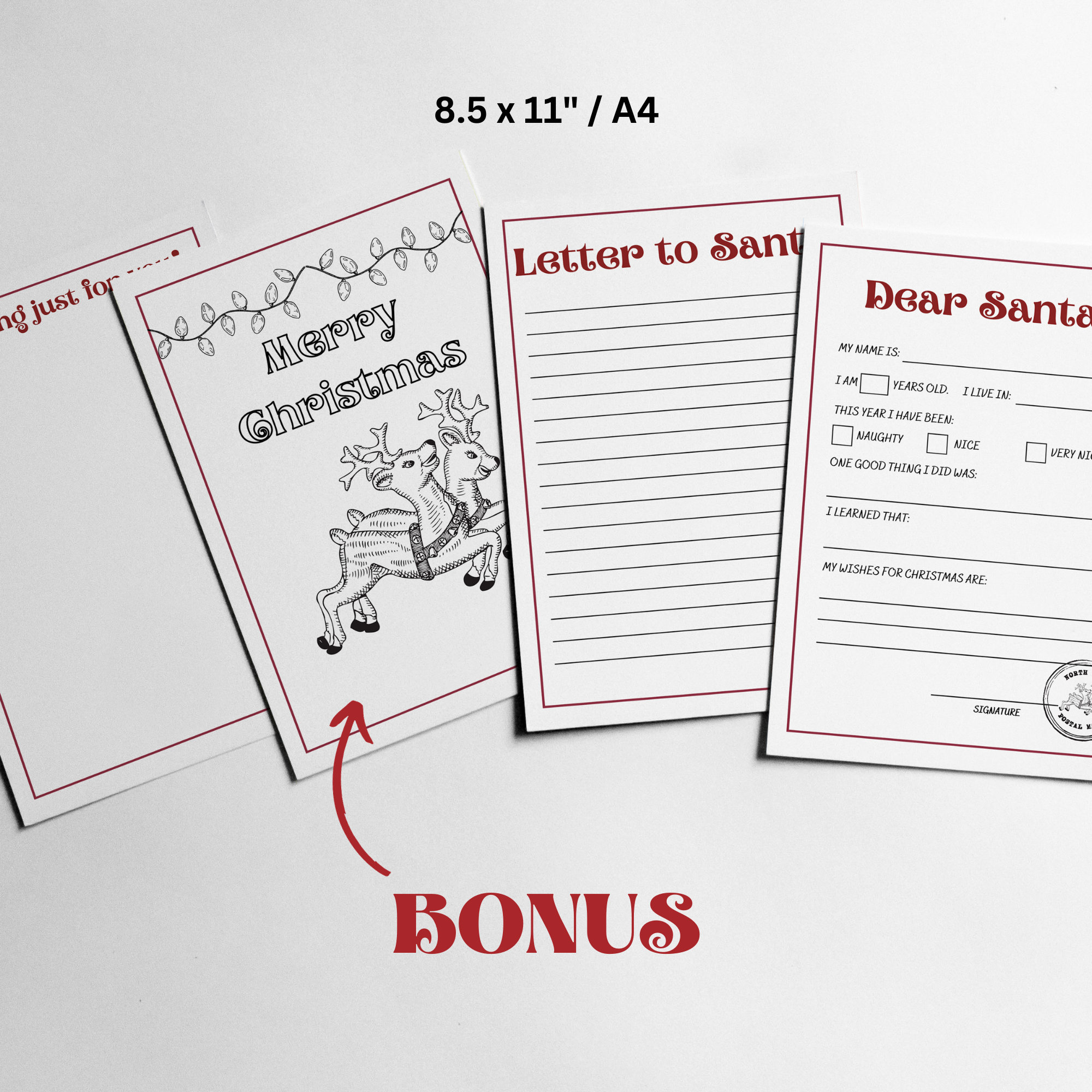 Printable Letter to Santa and Activity Bundle - A Festive Treat for ...