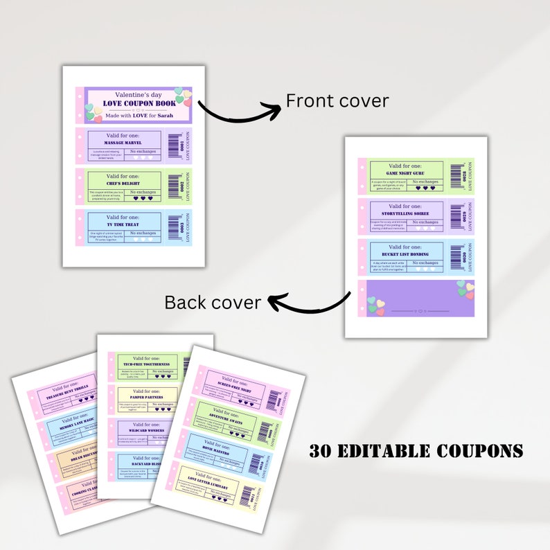 Pastel Love Coupons Book | Valentine's Day Love Coupons | Printable ...