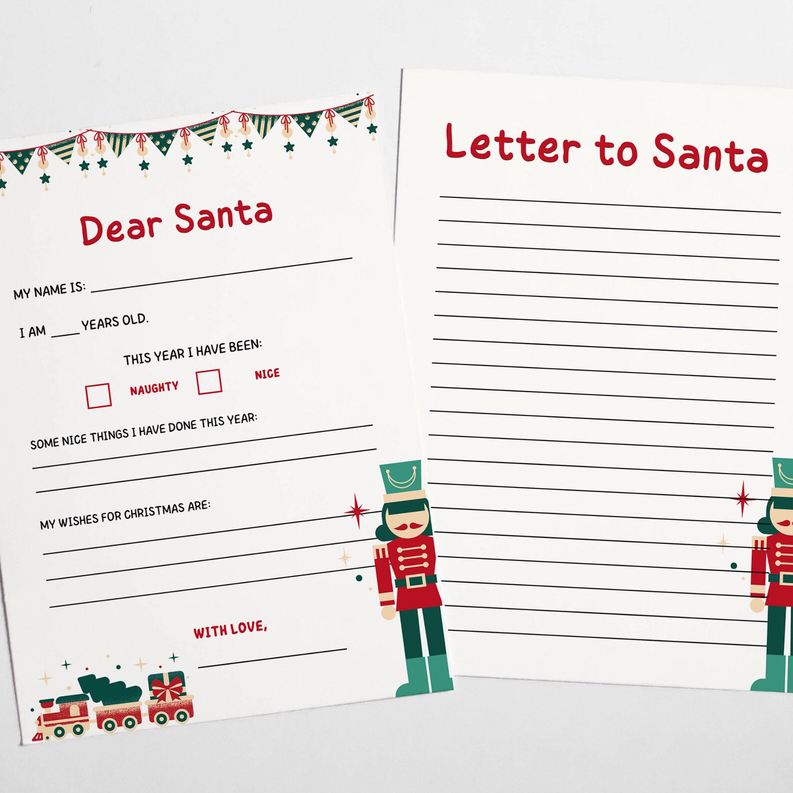 Printable Letter to Santa Bundle | Christmas Dear Santa Letter for Kids ...