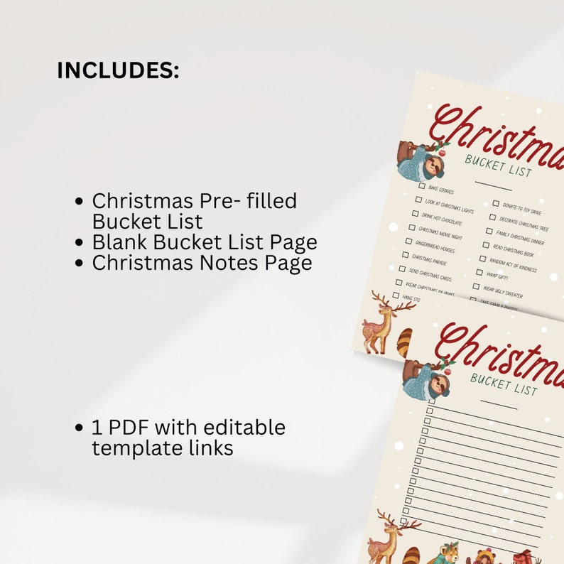 Christmas Bucket List | Printable Holiday Bucket List | Christmas Check ...