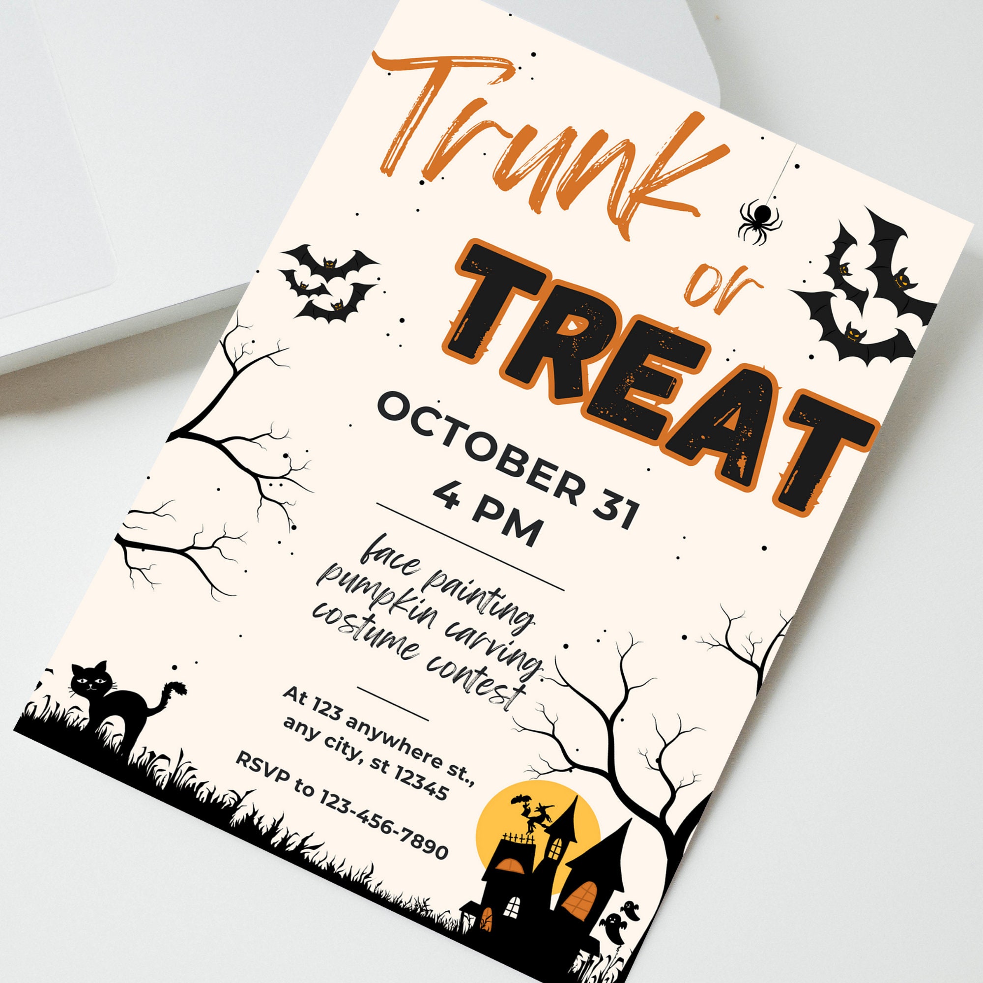 Editable Trunk or Treat Flyer Set | Fall Festival Flyer | Halloween ...