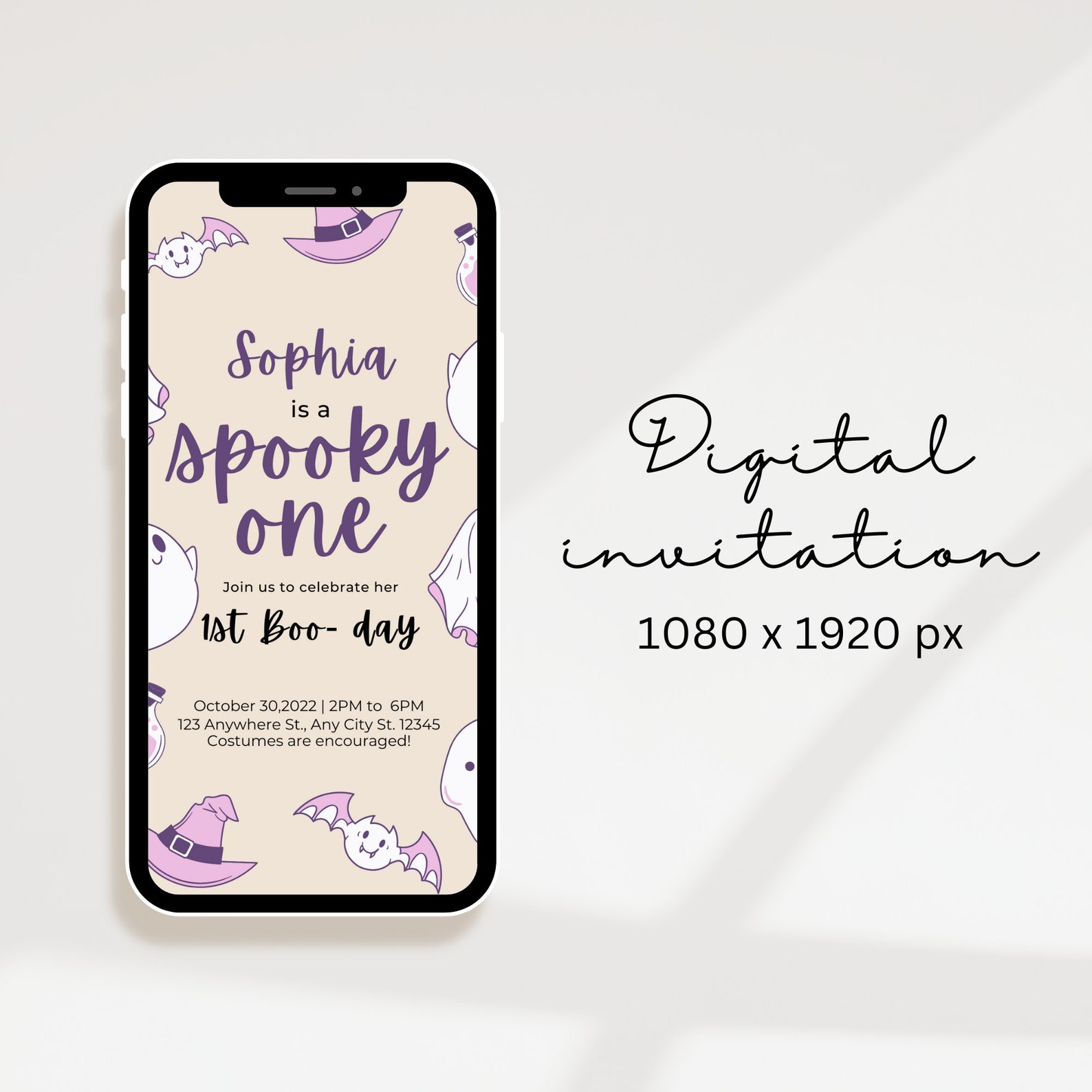 Editable 'spooky One' Invitation Template - Etsy