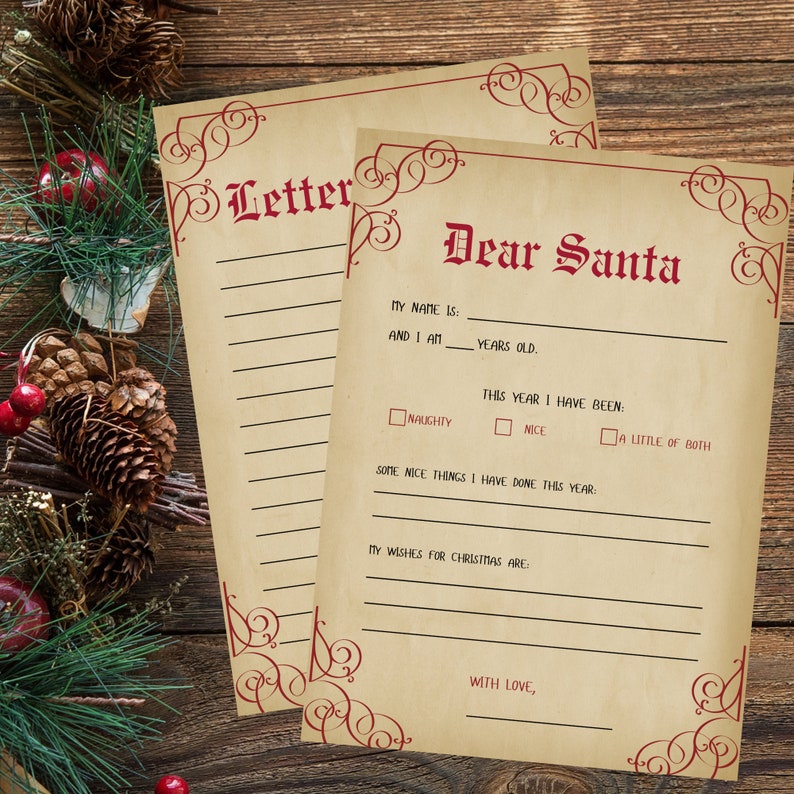 Printable Letter to Santa Template | Christmas Letter Template ...