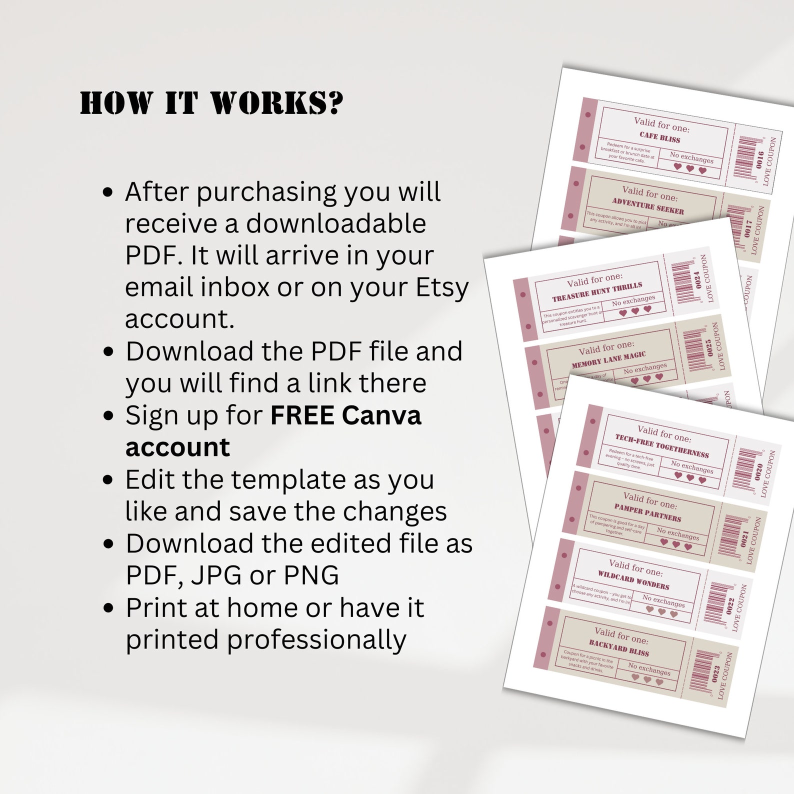 Printable Valentine's Day Love Coupons | Valentine's Day Coupon Book ...