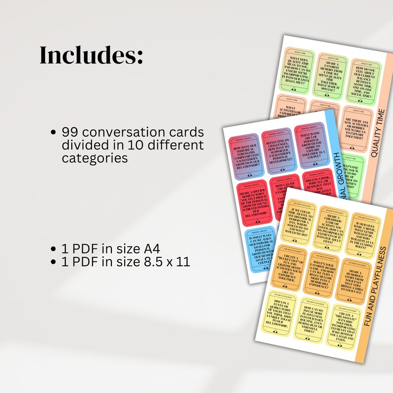 Couple Conversation Cards Question Cards Get to Know You Gаме Couple ...