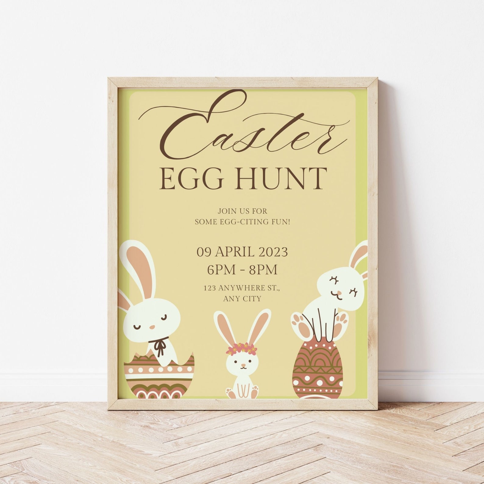 Editable Easter Egg Hunt Flyer Template, Easter Bunny Flyer, Egg Hunt ...